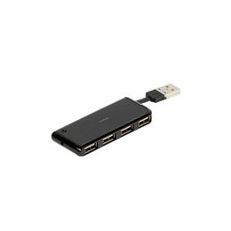Vivanco High Speed USB 2.0 Hub 4-Port mit integriertem USB-Anschluss (36660) Adapter