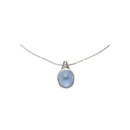 JAMELLI Kette mit Anhänger 925 Silber rhodiniert Quarz blau (beh), weiß