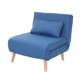 Schlafsessel MCW-D35, Schlafsofa Funktionssessel Klappsessel Relaxsessel Jugendsessel Sessel, Stoff/Textil ~ blau