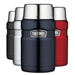 Thermos Food Container King 0,7 L Thermo Behälter Isolierbehälter Essenbehälter Farbe: Stainless steel mat