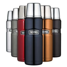 Thermos Kanne King Isolierflasche 0,47L Flasche Isolierkanne Tee Drehverschluss Farbe: Stainless steel mat