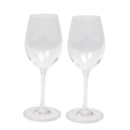 Bo-Camp Weiß-Wein Gläser 2er Set - Polycarbonat-Camping-Glas-Spülmaschinenfest