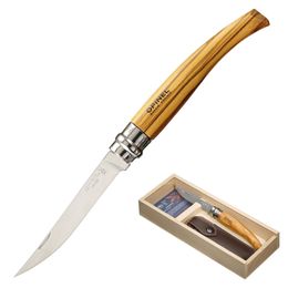 Opinel Geschenk Set Slimline Messer + Etui Klappmesser Taschenmesser Oliven Holz