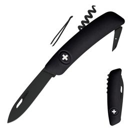 SWIZA Schweizer Messer D01 AllBlack - Taschenmesser Klappmesser 6 Funktionen