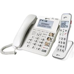 geemarc AMPLIDECT 595 COMBI Schnurgebundenes Seniorentelefon Anrufbeantworter, Freisprechen, Optische Anrufsignalisierung, für Hörgeräte kompatibel