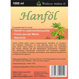 Wallitzer Hanföl 1000ml für gesunde Haut- u. Fellstruktur - Zellschutz