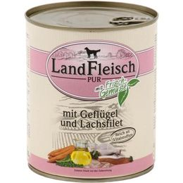 LANDFLEISCH Dog Pur Geflügel & Lachsfilet 6 x 800g