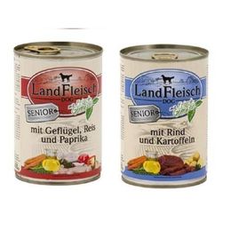 LANDFLEISCH Hund Senior 24 x 400g Dosen gemischt Nassfutter