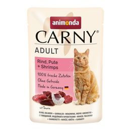 animonda Cat Portionsbeutel Carny Adult Rind, Pute + Shrimps 12 x 85g