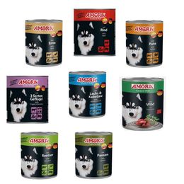 Amora Fleisch Pur 18x800g Dosen Nassfutter Hundefutter