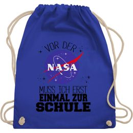 Shirtracer Turnbeutel Vor der Nasa muss ich erst einmal zur Schule schwarz