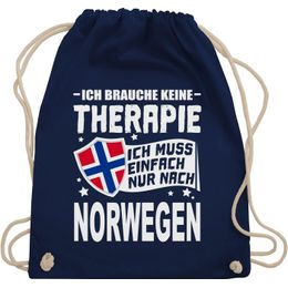 Shirtracer Turnbeutel Ich brauche keine Therapie Ich muss einfach nur nach Norwegen