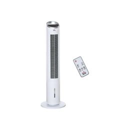 HOMCOM Standventilator Turmventilator mit Wasserkühlung und Fernbedienung 3 Modi Weiß