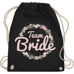 Shirtracer Turnbeutel Team Bride Blumenkranz rosé