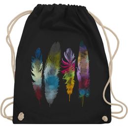 Shirtracer Turnbeutel Federn Wasserfarbe Watercolor Feathers