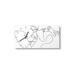 DEQORI Wanduhr 'Liebespaar Silhouette' (Glas Glasuhr modern Wand Uhr Design Küchenuhr)