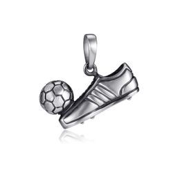 Materia Kettenanhänger Fußball / Fußballschuh mit Ball Silber antik KA-70