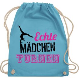 Shirtracer Turnbeutel Echte Mädchen turnen fuchsia