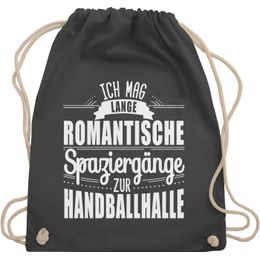 Shirtracer Turnbeutel Ich mag lange romantische Spaziergänge zur Handballhalle