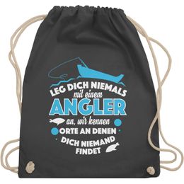 Shirtracer Turnbeutel Leg dich niemals mit einem Angler an