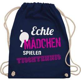 Shirtracer Turnbeutel Echte Mädchen spielen Tischtennis