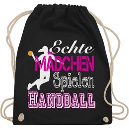 Shirtracer Turnbeutel Echte Mädchen Spielen Handball weiß
