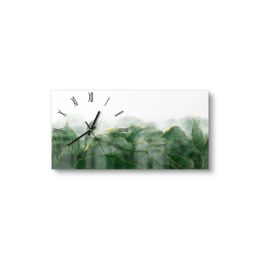 DEQORI Wanduhr 'Grüner Wasserfarbverlauf' (Glas Glasuhr modern Wand Uhr Design Küchenuhr)