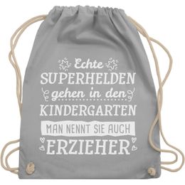 Shirtracer Turnbeutel Echte Superhelden gehen in den Kindergarten