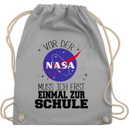 Shirtracer Turnbeutel Vor der Nasa muss ich erst einmal zur Schule schwarz