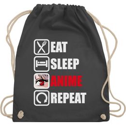 Shirtracer Turnbeutel Eat sleep Anime repeat