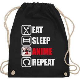 Shirtracer Turnbeutel Eat sleep Anime repeat