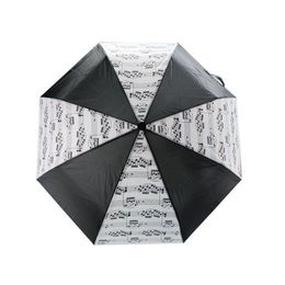 mugesh Taschenregenschirm Taschenschirm Notenzeilen schwarz-weiß