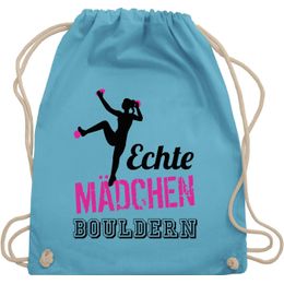 Shirtracer Turnbeutel Echte Mädchen bouldern fuchsia/schwarz