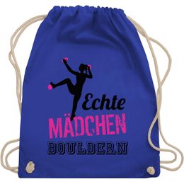 Shirtracer Turnbeutel Echte Mädchen bouldern fuchsia/schwarz