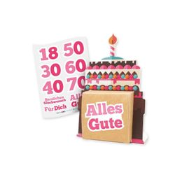 itenga Geschenkbox itenga Geldgeschenkverpackung Geburtstagstorte mit Stickerbogen