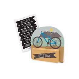 itenga Geschenkbox itenga Geldgeschenkverpackung Fahrrad Mountainbike modern mit Stickerb