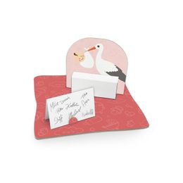 itenga Geschenkbox itenga Geldgeschenkverpackung "Storch mit Baby" rosa pastell (Motiv 64