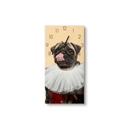 DEQORI Wanduhr 'Aristokraten-Hunde' (Glas Glasuhr modern Wand Uhr Design Küchenuhr)