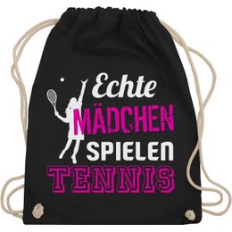 Shirtracer Turnbeutel Echte Mädchen spielen Tennis