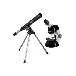 BRESSER Linsenteleskop Teleskop und Mikroskop Set