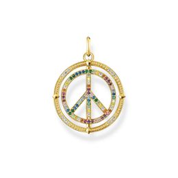 Thomas Sabo Kettenanhänger Peace Zeichen Goldfarben Bunt