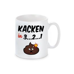 Herzbotschaft Tasse Kaffeebecher mit Motiv Kacken in 3-2-1