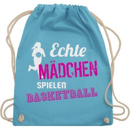 Shirtracer Turnbeutel Echte Mädchen spielen Basketball