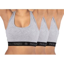 Paolo Renzo Bustier Sports-Collection Atmungsaktive Damen Sport Bustiers (3-tlg) Sport BH