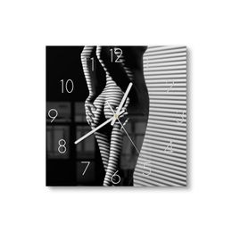 DEQORI Wanduhr 'Weibliche Rückansicht' (Glas Glasuhr modern Wand Uhr Design Küchenuhr)