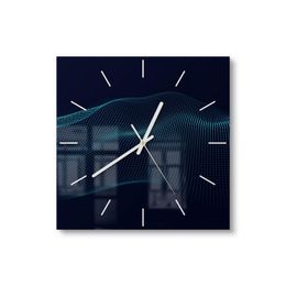 DEQORI Wanduhr 'Virtuelles Punktegeflecht' (Glas Glasuhr modern Wand Uhr Design Küchenuhr)