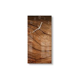 DEQORI Wanduhr 'Detaillierte Holzmaserung' (Glas Glasuhr modern Wand Uhr Design Küchenuhr)