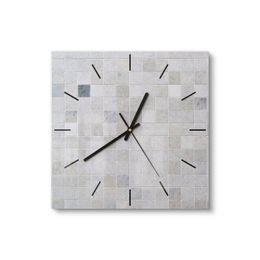 DEQORI Wanduhr 'Fliesenwand aus Keramik' (Glas Glasuhr modern Wand Uhr Design Küchenuhr)