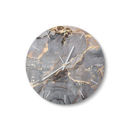 DEQORI Wanduhr 'Elegantes Marmormuster' (Glas Glasuhr modern Wand Uhr Design Küchenuhr)