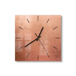 DEQORI Wanduhr 'Kupferplatte mit Kratzern' (Glas Glasuhr modern Wand Uhr Design Küchenuhr)